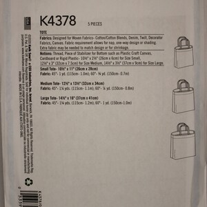 Kwik Sew Pattern K4378 Tote Bags - Etsy