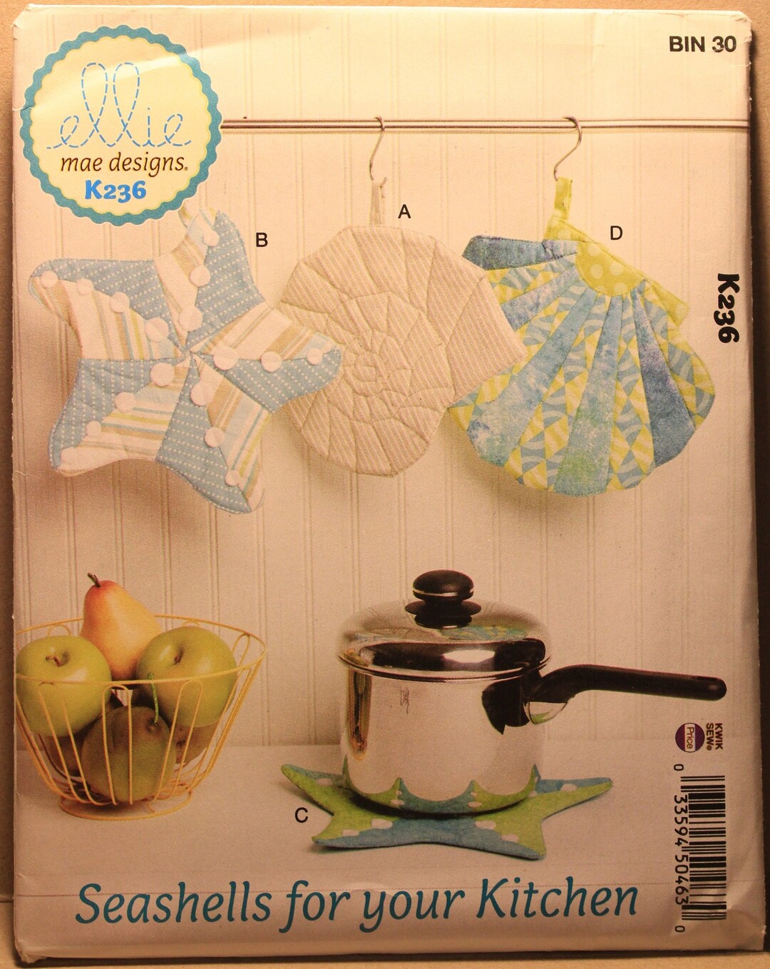 Kwik Sew Pattern K0236 Ellie Mae Designs Seashells for Your Kitchen ...