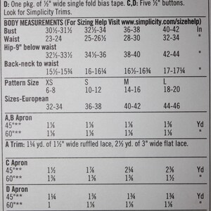 Simplicity Pattern 8152 Misses' Vintage 1970s Aprons in Sizes Xsmall ...