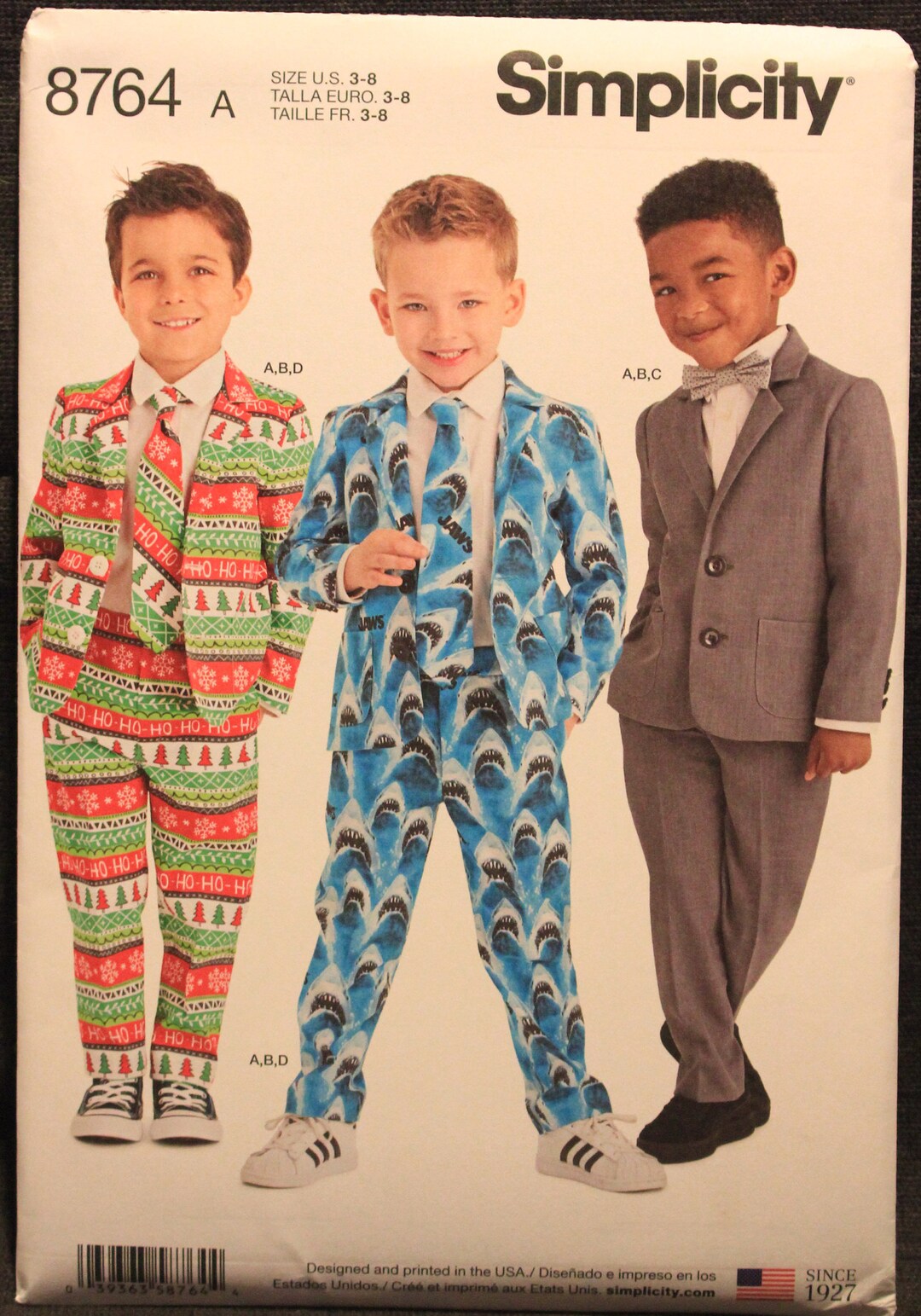 Simplicity Pattern 8764 Two-piece Boys' Suit Jacket and Pants With Ties ...
