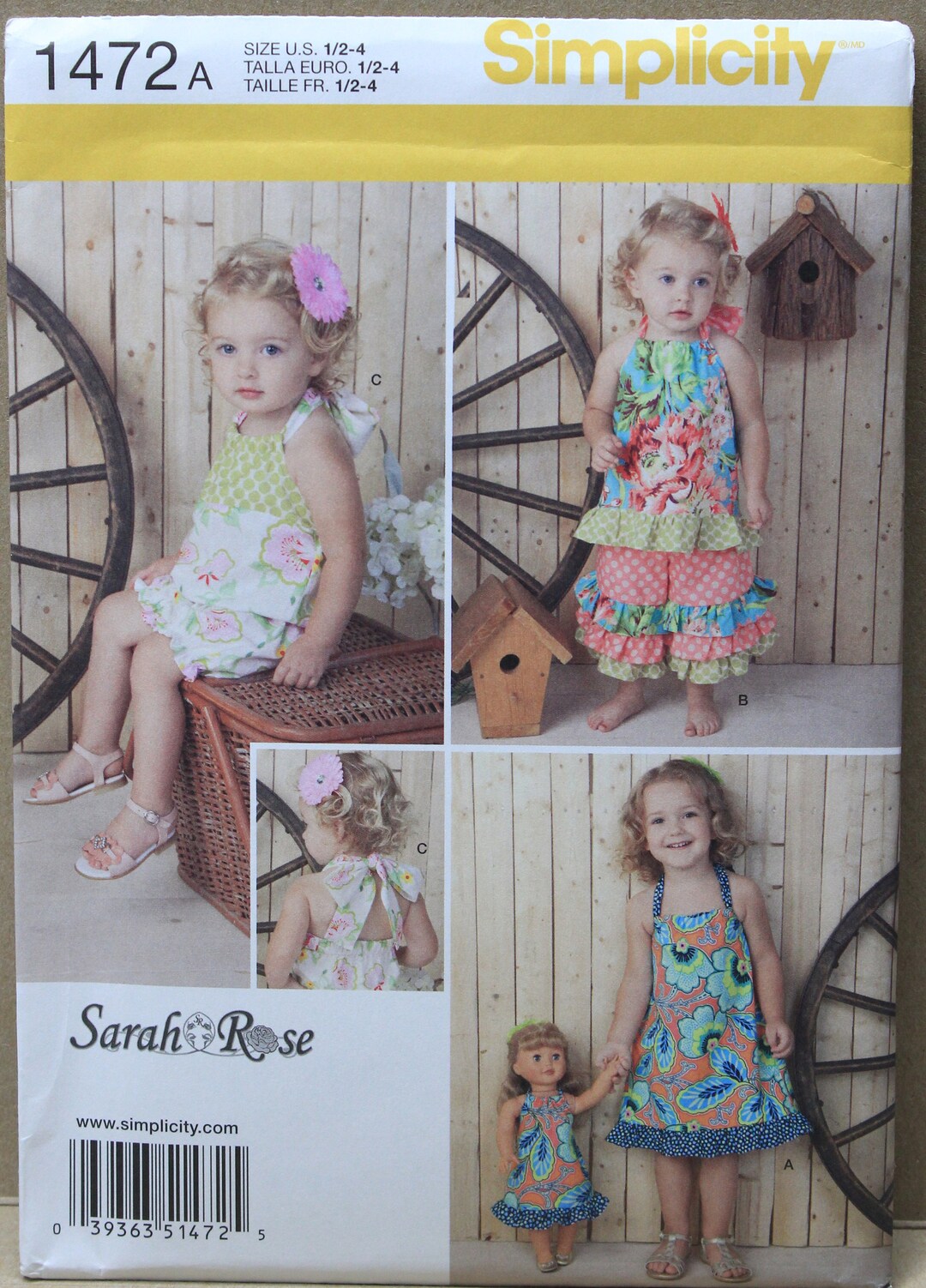 Simplicity Pattern 1472 Toddler's Sportswear With Matching 18 Doll ...