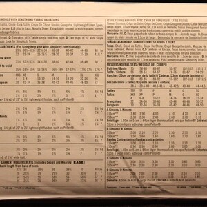 Simplicity Pattern 1108 American Sewing Guild Misses' Kimonos in ...