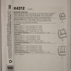 Kwik Sew Pattern K4312 Roll Top Backpacks in Two Sizes - Etsy