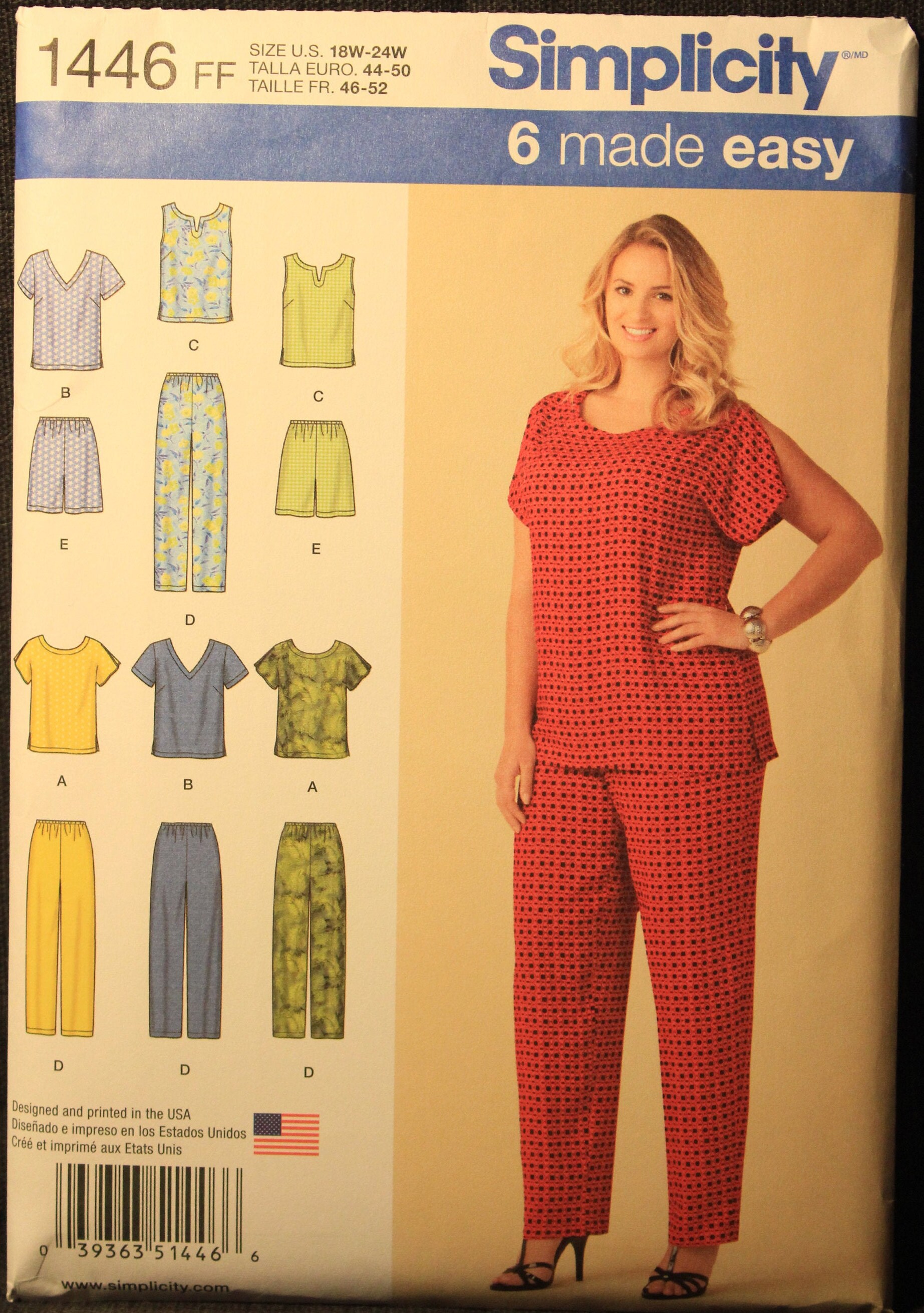 Simplicity Pattern 1446 FF Plus Size Women's Six Made Easy - Etsy