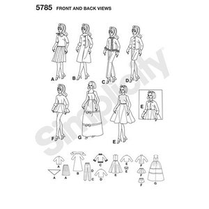 Simplicity Pattern 5785 1960s Vintage 11-1/2" Barbie Doll Clothes - Etsy