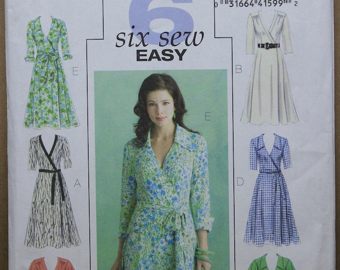 Butterick Pattern 5030 BB Six Sew Easy Misses' Wrap Dresses, Belt and ...