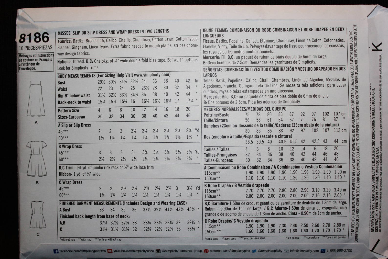 Simplicity Pattern 8186 D5 Dottie Angel Designs Misses Frock | Etsy