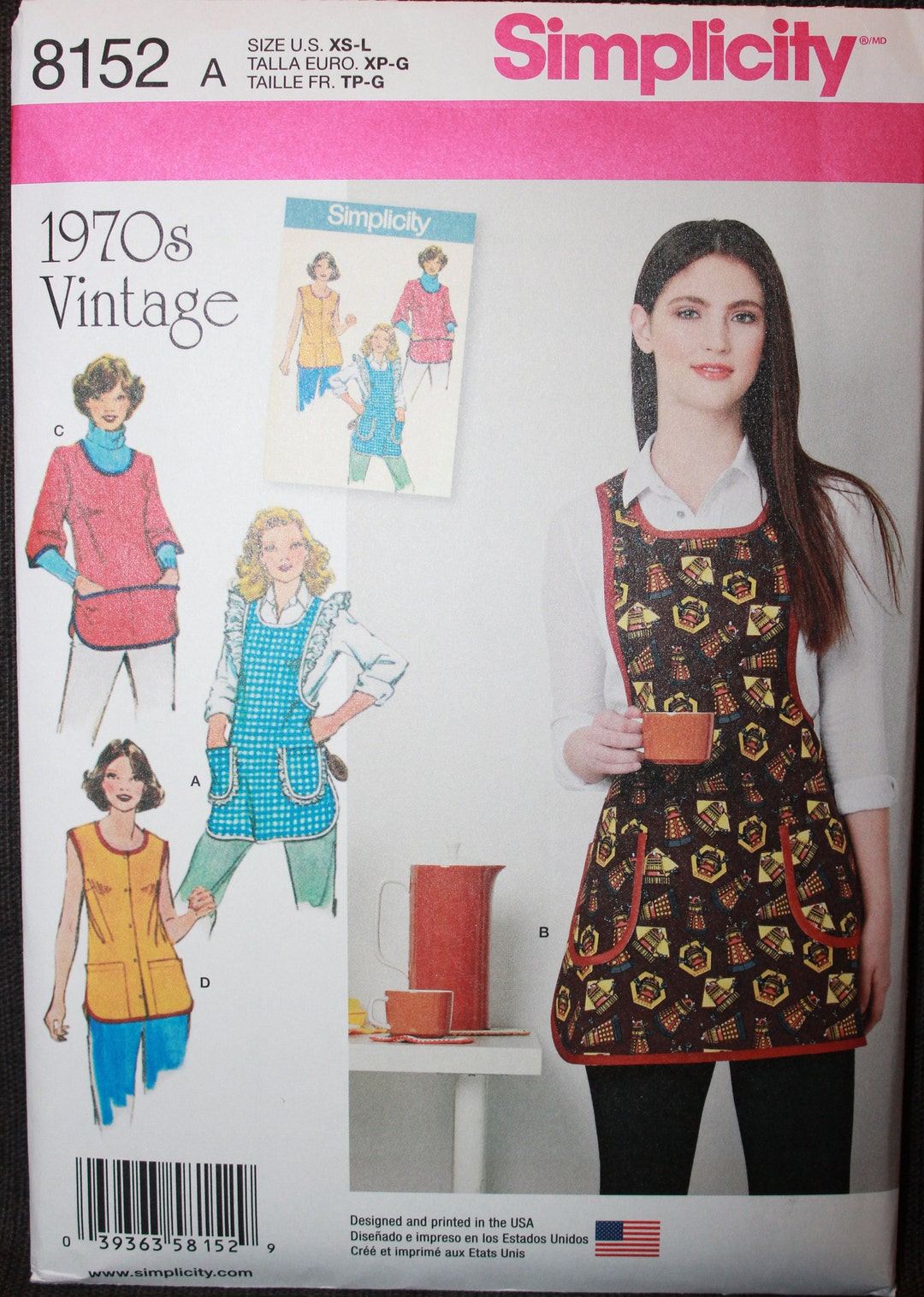 Simplicity Pattern 8152 Misses' Vintage 1970s Aprons in Sizes Xsmall ...