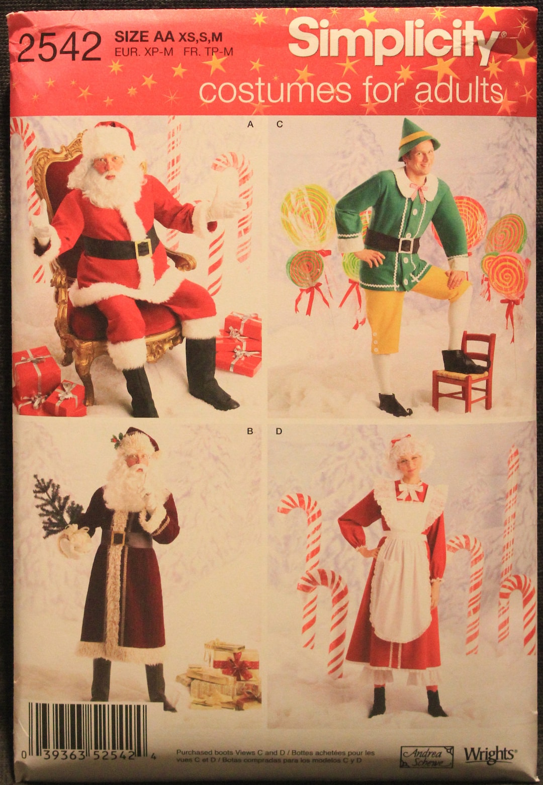 Simplicity Pattern 2542 4393 AA Andrea Schewe Design Santa Claus Mrs ...