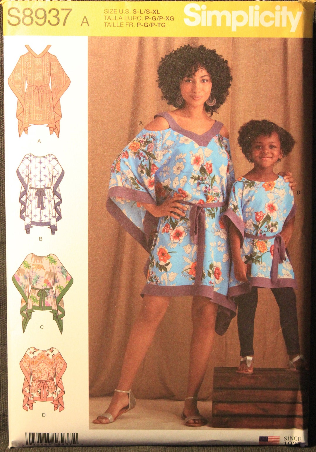 Simplicity Pattern 8937 R10196 Children's and Misses' Caftans (muumuu ...