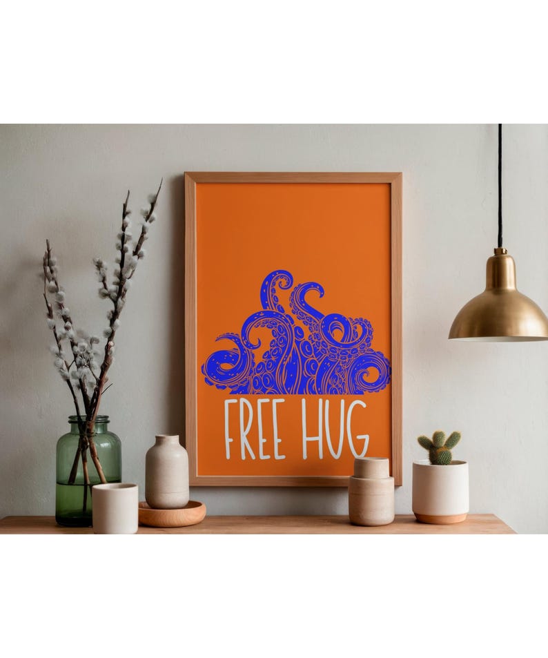 FREE HUG Poster – Digital Download – Statement Wall Art – Modern ...