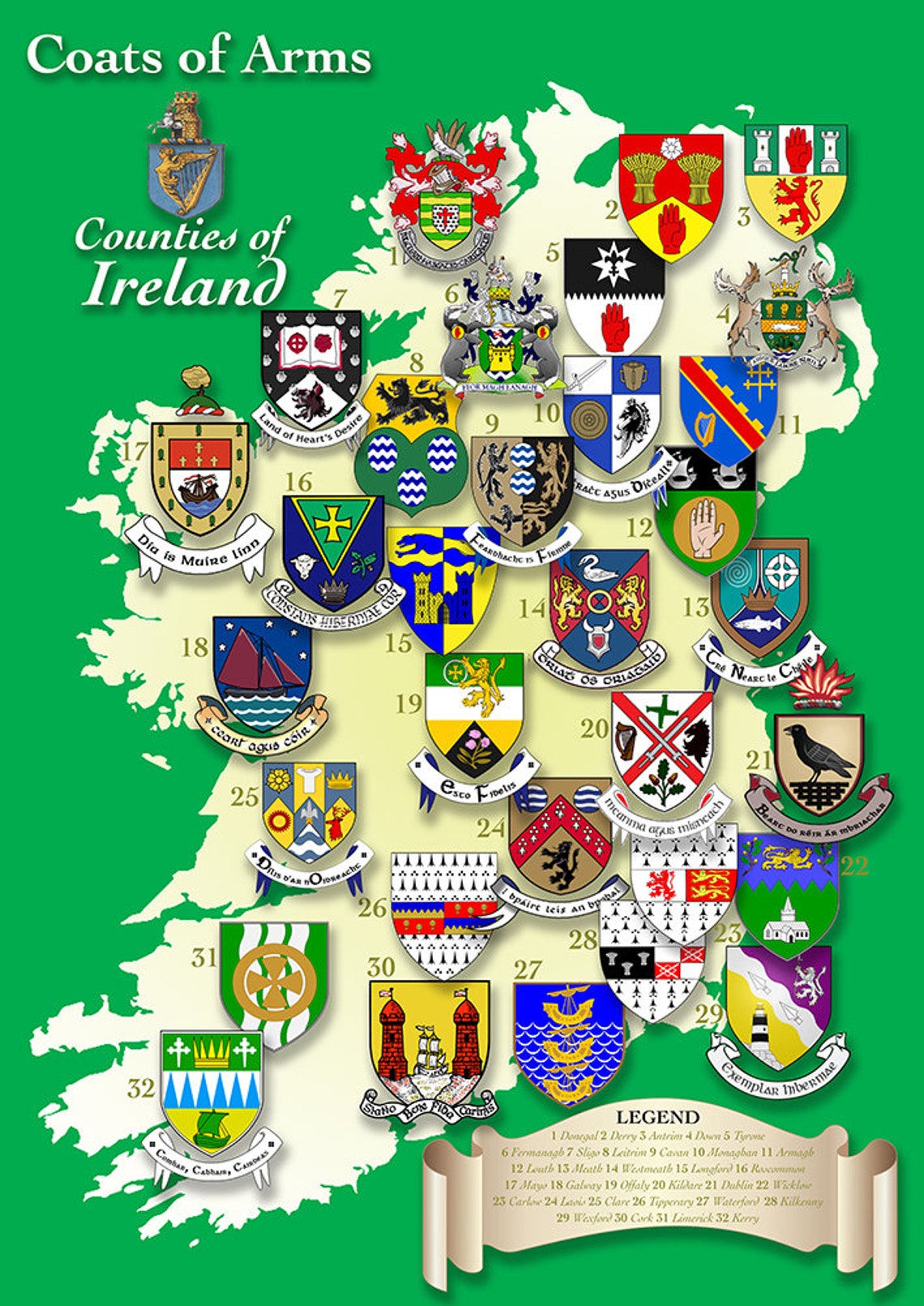 Irish Counties - Etsy