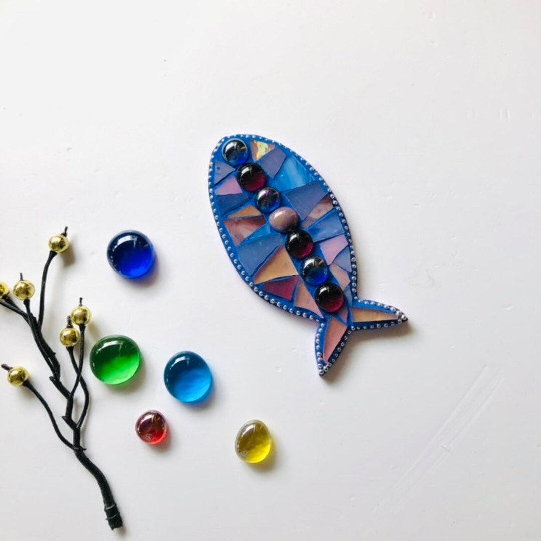 Handmade Fish Mosaic, Fish Wall Art, Nature Lover Gift, Fish Ornament ...