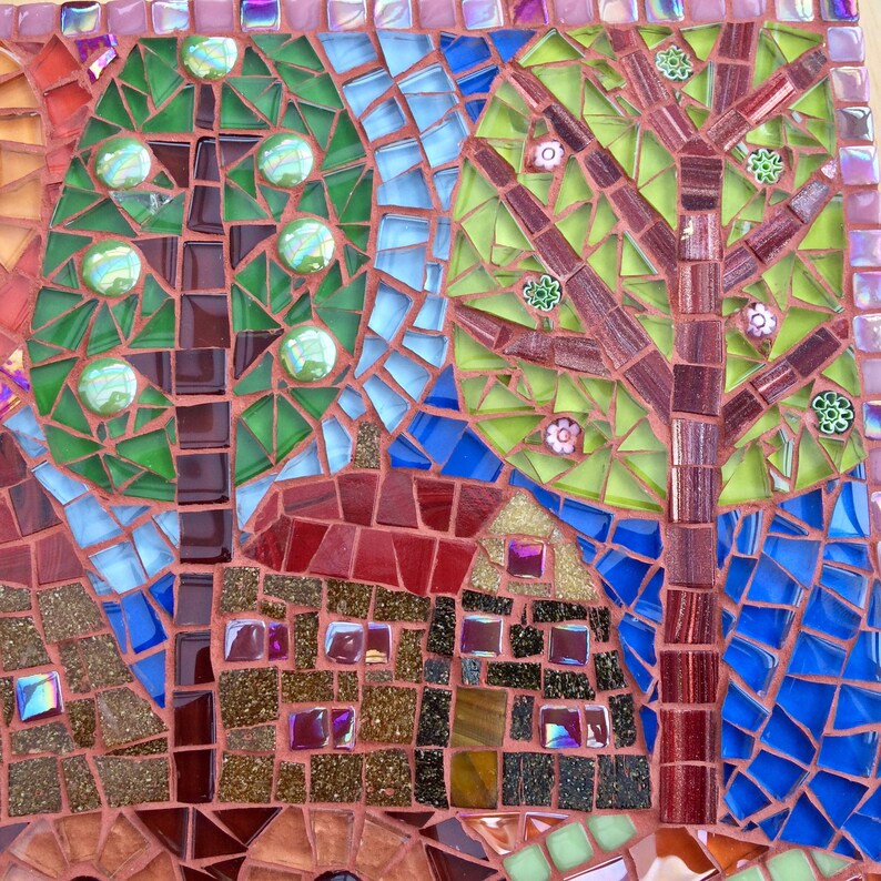 Mosaic Tree Wall Art Folk Art Tree Folk Art Mosaic Picture - Etsy