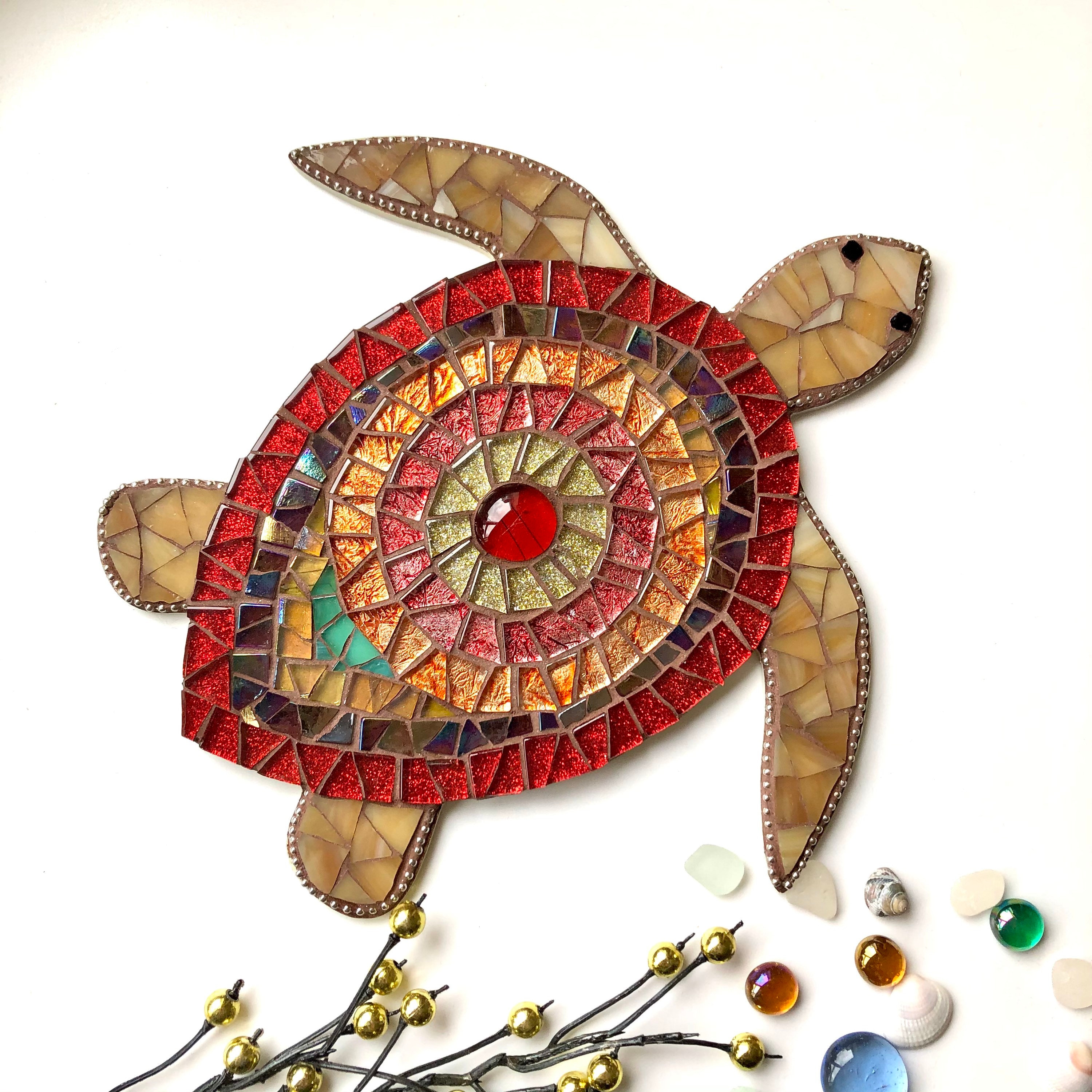 Mosaic Turtle Mosaic Wall Art Turtle Sea Themed Wall Decor - Etsy