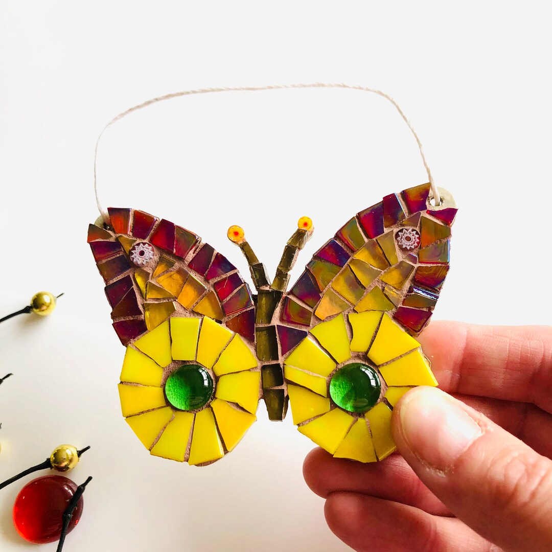 Mosaïque de papillon faite à la main, art mural de papillon, cadeau ...