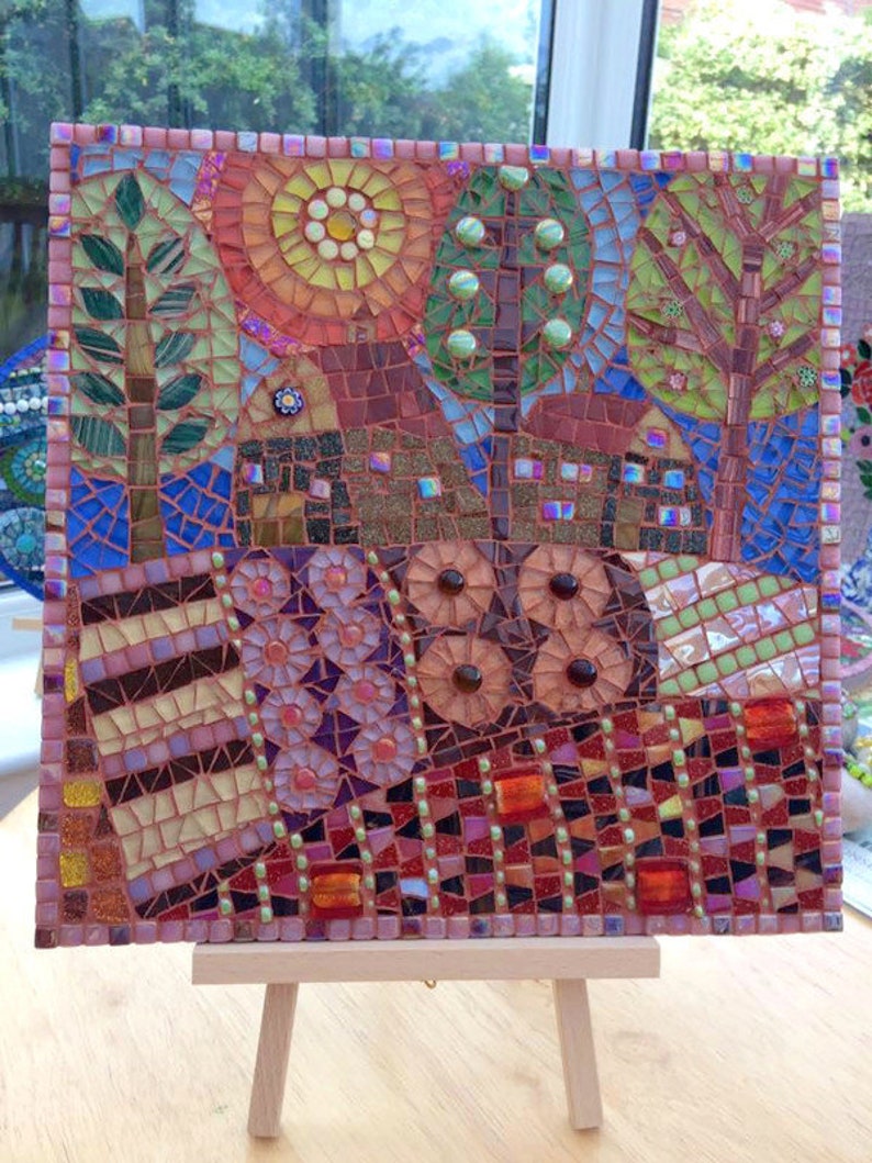 Mosaic Tree Wall Art Folk Art Tree Folk Art Mosaic Picture - Etsy