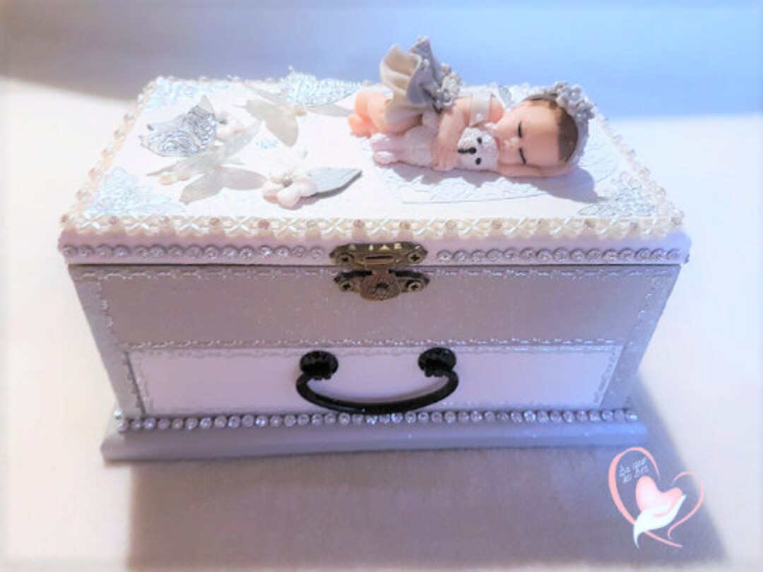 Gray and White Baby Girl Music Box at the Heart of the Arts - Etsy