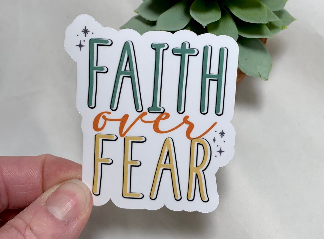 Christian Stickers With Inspiring Saying FAITH Over FEAR Bible Verse ...