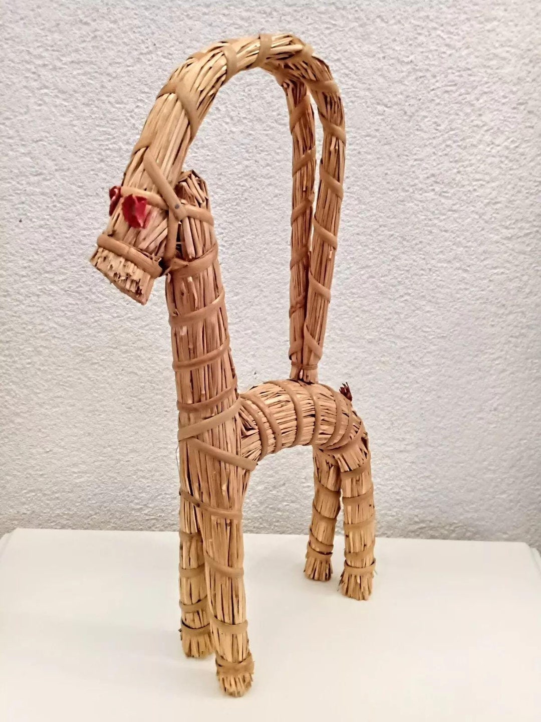 LARGE 18'' 46cm Scandinavian Vintage Decoration Straw Swedish Goat ...