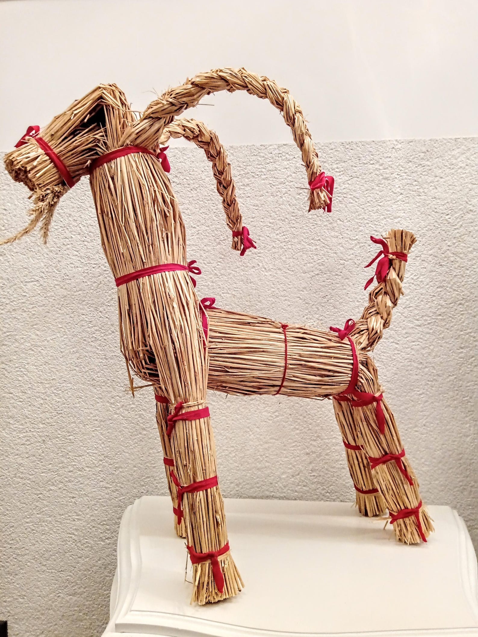 VERY LARGE 27'' 68cm Scandinavian Vintage Decoration Straw Swedish Goat ...