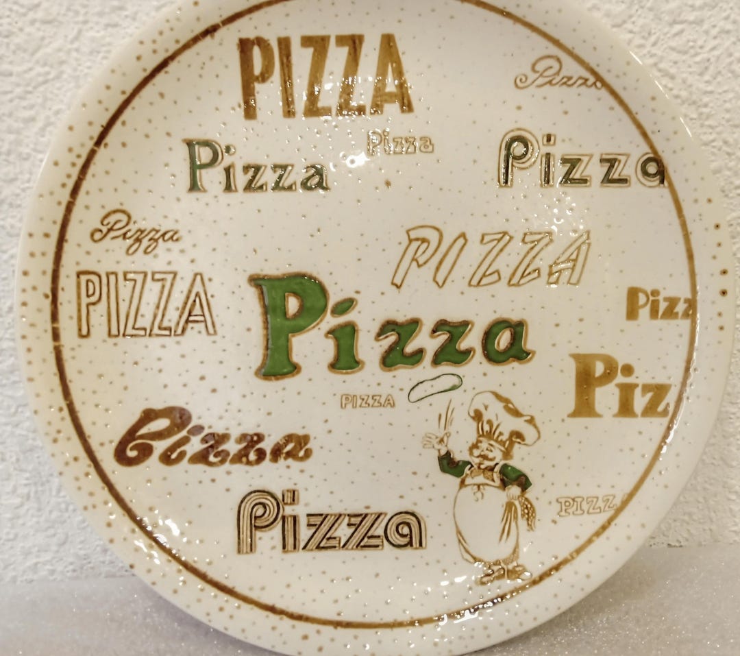 Amazing Vintage Pizza Plate Serving Plate Ceramic Large Platter Italy ...