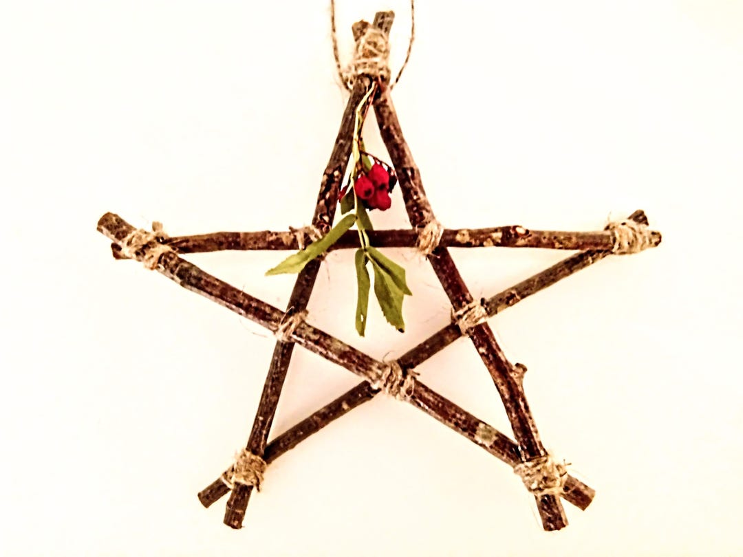 Rowan Tree Rowan Twig Pentagram With Rowan Berries Protection Pentagram ...