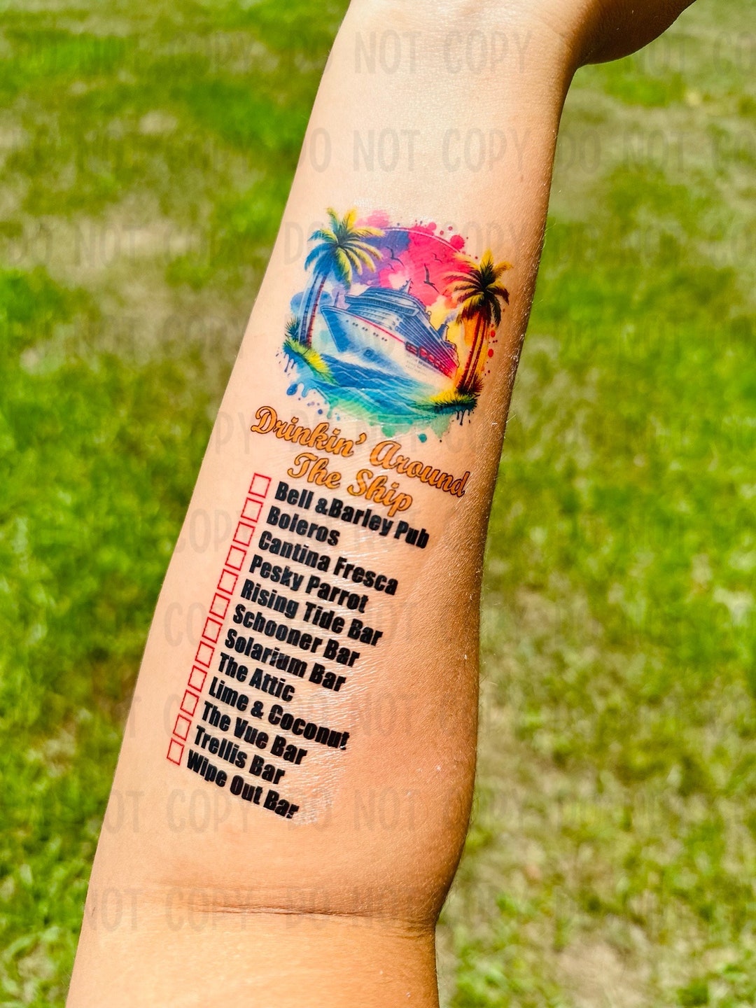Custom Cruise Bar Crawl Tattoo-cruise Gifts-girls Trip-cruise Squad ...