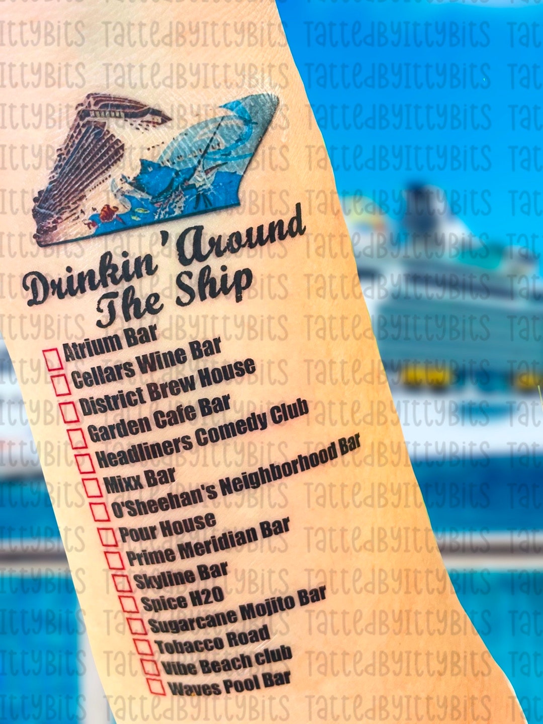 Custom Cruise Bar Crawl Tattoo-cruise Gifts-girls Trip-cruise Squad ...