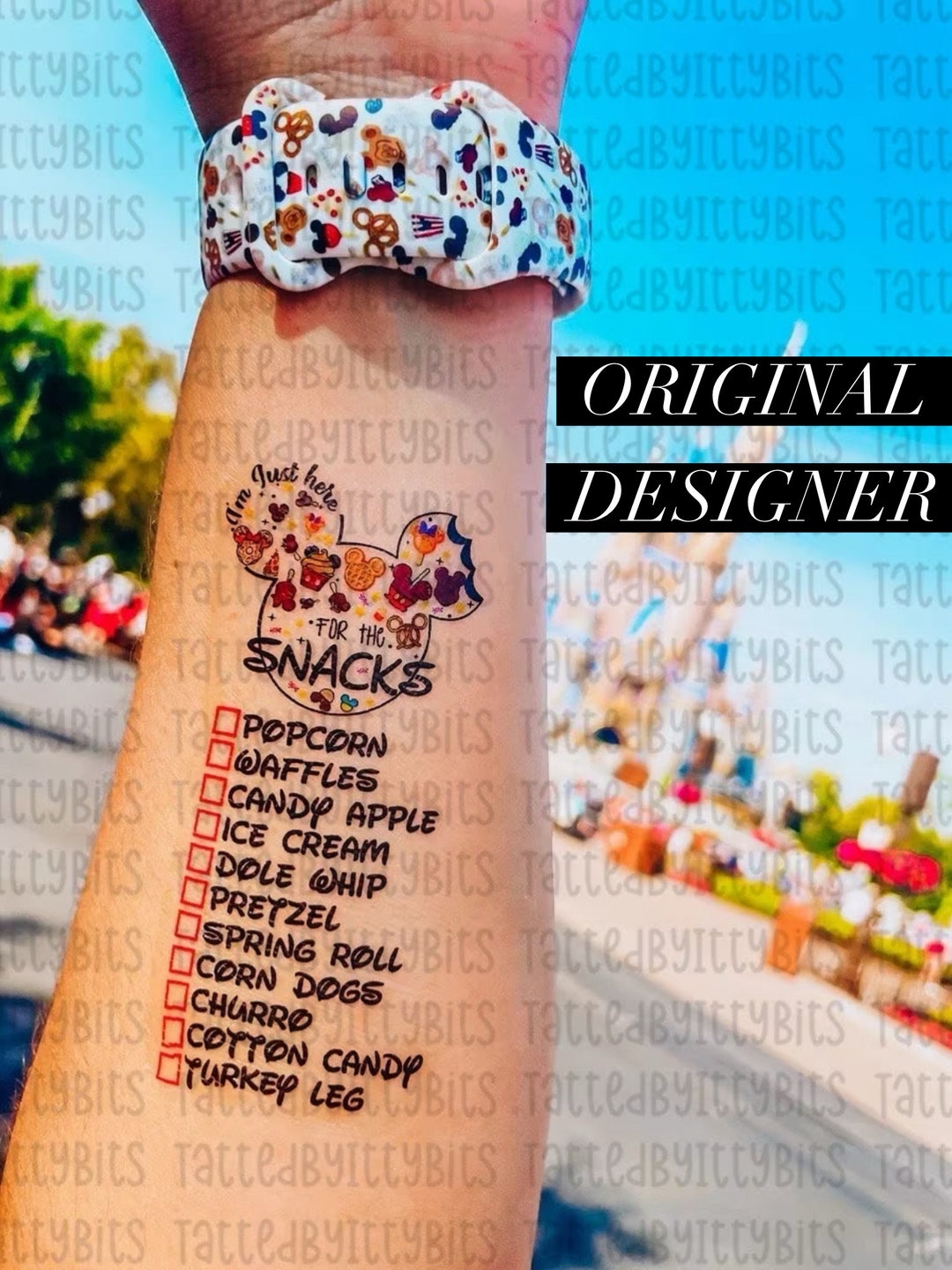 Eating Around Disney Tattoo-disney Snacks-disney World Food- Here for ...