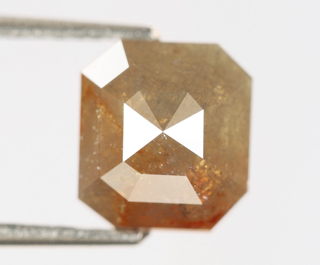 3.48 Ct, 8.4 X 7.7 X 5.0 MM, Natural Loose Diamond Gray Peach Color ...