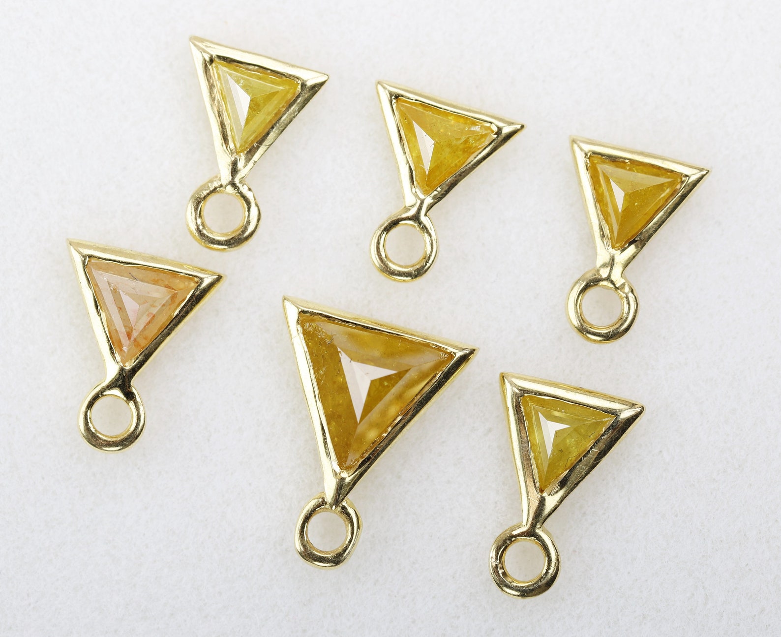 10K Yellow Gold Metal Yellow Color Antique Triangle Shape - Etsy