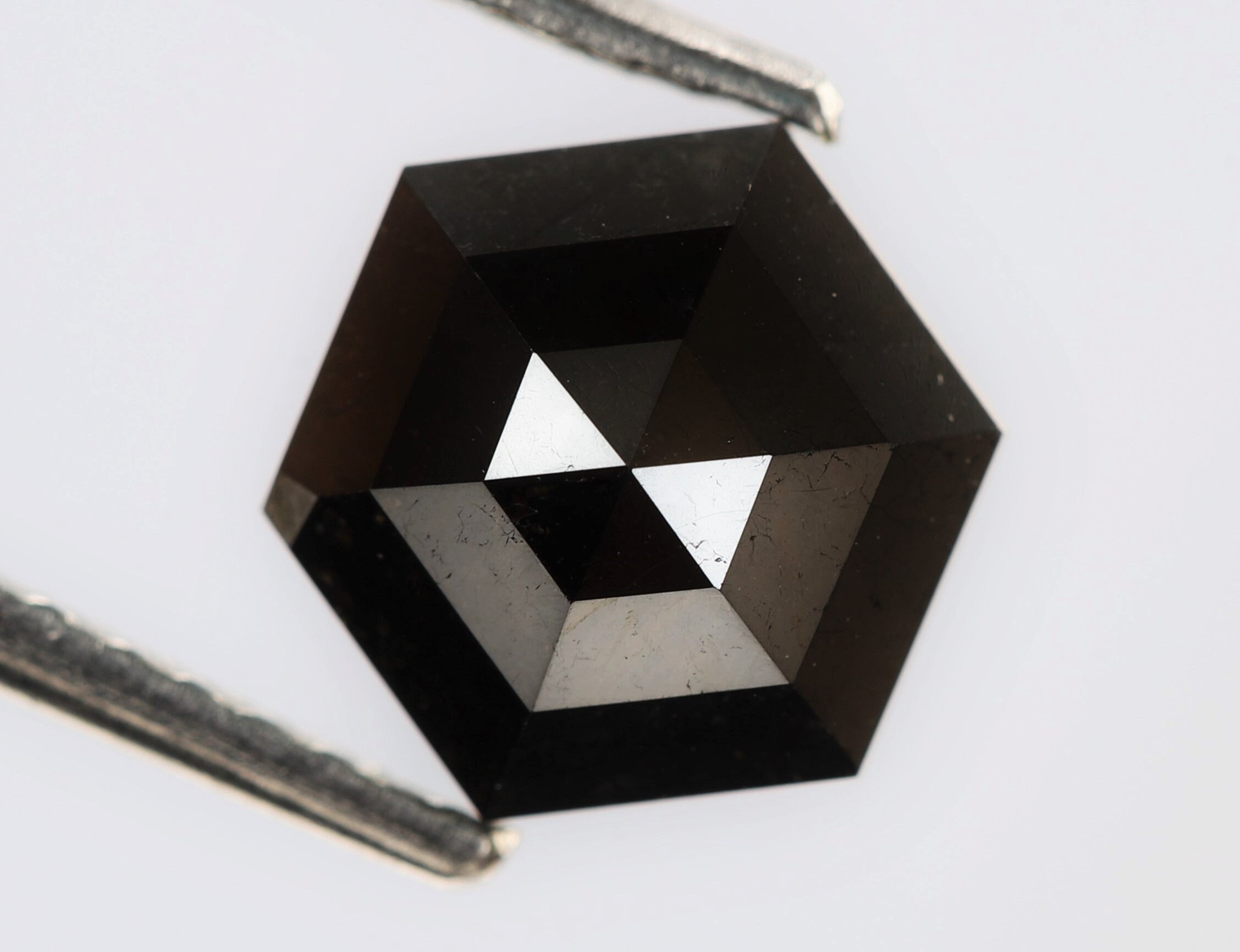 1.32 Ct 8.2 X 7.1 X 2.9 MM Loose Diamond Black Color Hexagon | Etsy