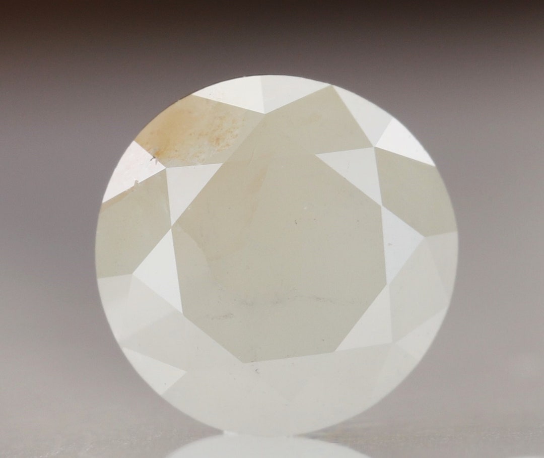 1.27 Ct,6.4 X 4.7 MM, Natural Loose Diamond White Peach Color Round ...