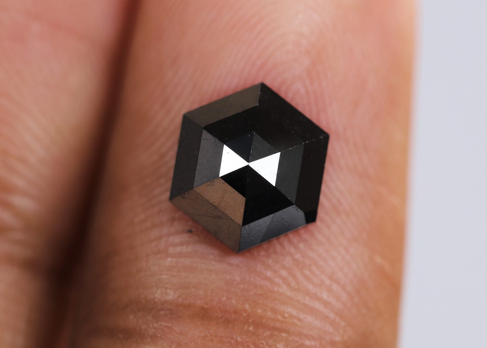 1.32 Ct 8.2 X 7.1 X 2.9 MM Loose Diamond Black Color Hexagon | Etsy