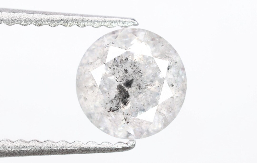 1.07 Ct, 6.2 X 4.3 MM, Natural Loose Diamond Fancy Gray Salt and Pepper ...