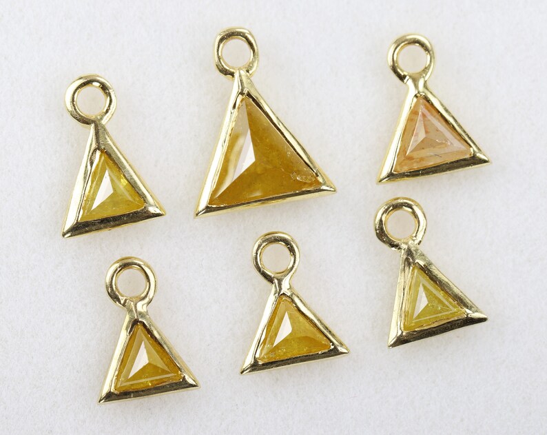 10K Yellow Gold Metal Yellow Color Antique Triangle Shape - Etsy