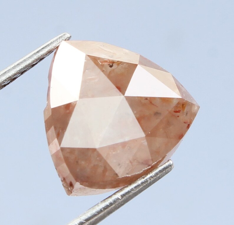 2.83 Ct8.8 X 8.8 X 3.9 Mmnatural Peach Triangle Cut - Etsy