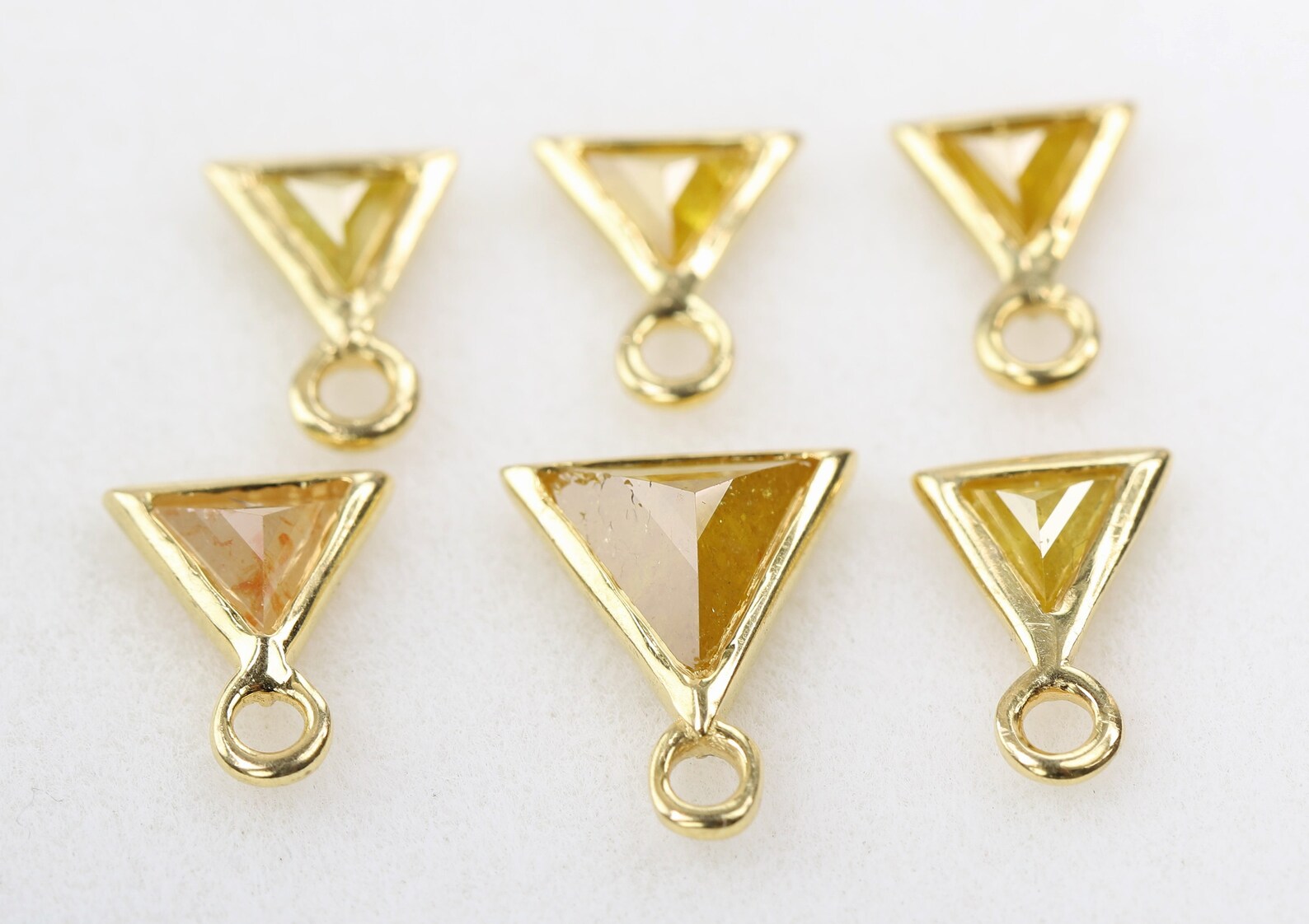 10K Yellow Gold Metal Yellow Color Antique Triangle Shape - Etsy