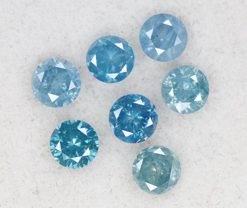 1.56 Ct, 3.9 X 2.3 MM, Loose Diamond Blue Color Round Shape Brilliant ...