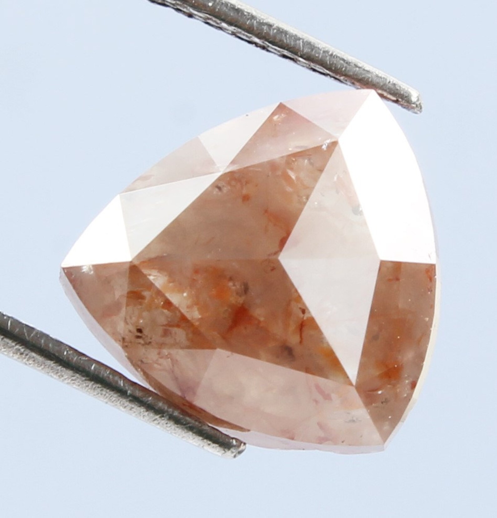 2.83 Ct8.8 X 8.8 X 3.9 Mmnatural Peach Triangle Cut - Etsy