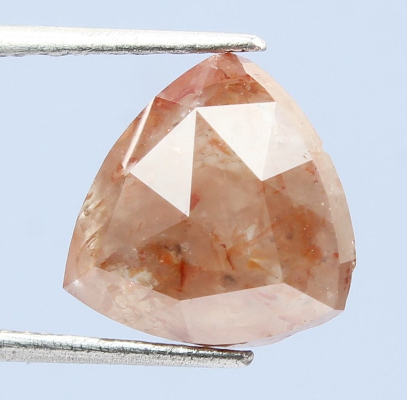 2.83 Ct8.8 X 8.8 X 3.9 Mmnatural Peach Triangle Cut - Etsy