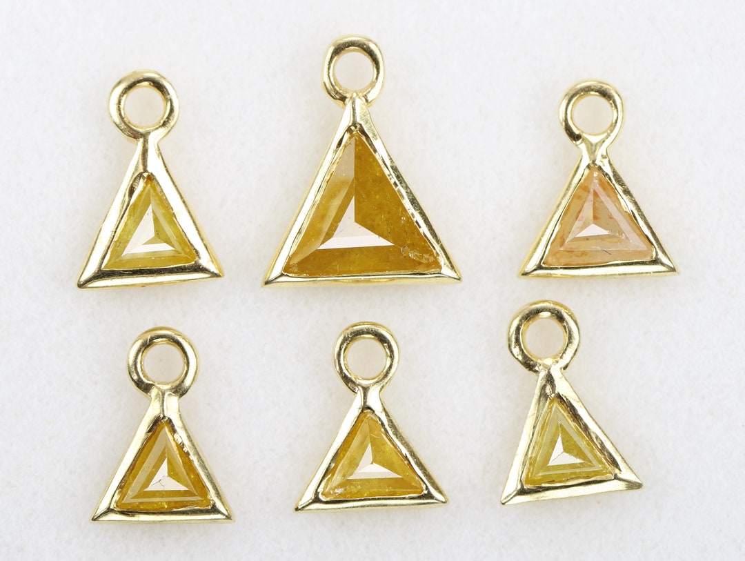 10K Yellow Gold Metal Yellow Color Antique Triangle Shape - Etsy