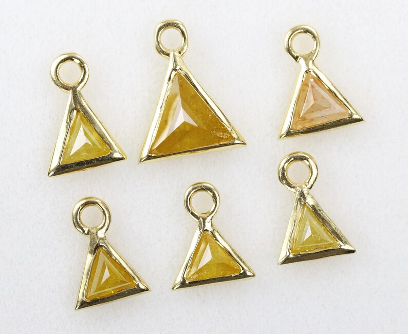 10K Yellow Gold Metal Yellow Color Antique Triangle Shape - Etsy