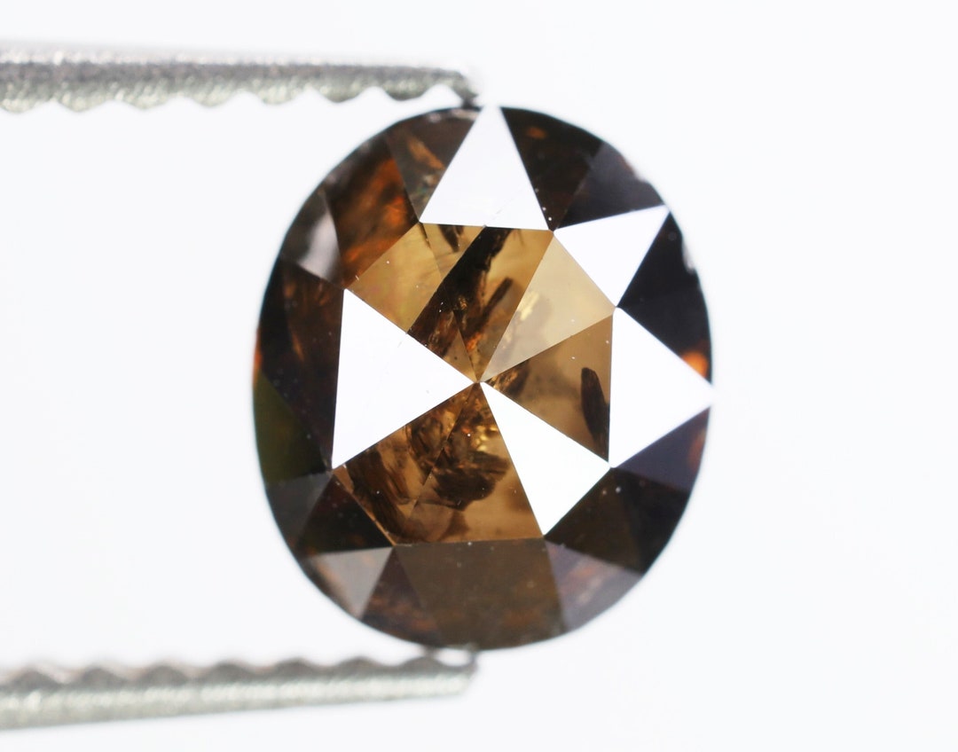 1.24 Ct, 6.9 X 5.9 X 3.9 MM, Natural Loose Diamond Brownish Coffee ...