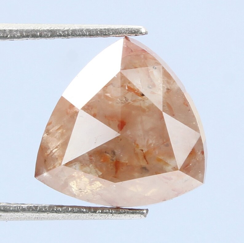2.83 Ct8.8 X 8.8 X 3.9 Mmnatural Peach Triangle Cut - Etsy
