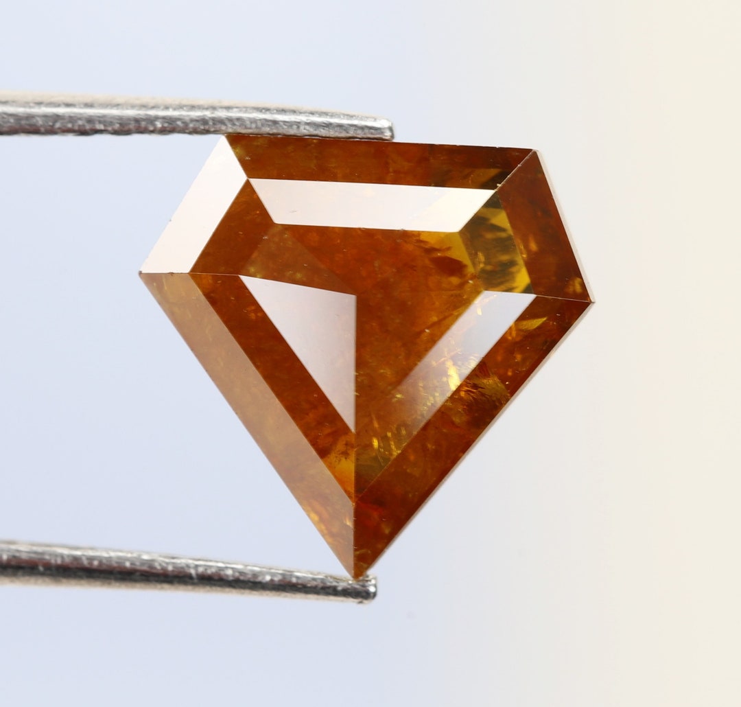 2.05 Ct, 9.3 X 9.5 X 3.0 MM, Natural Rustic Diamond Fancy Orange Color ...