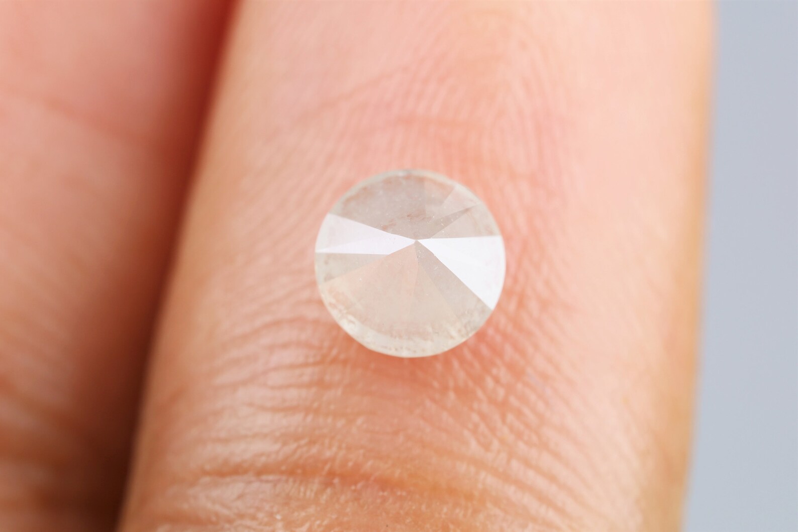 0.66 Ct, 5.0 X 3.8 MM, Natural Rustic Diamond White Color Round Shape ...