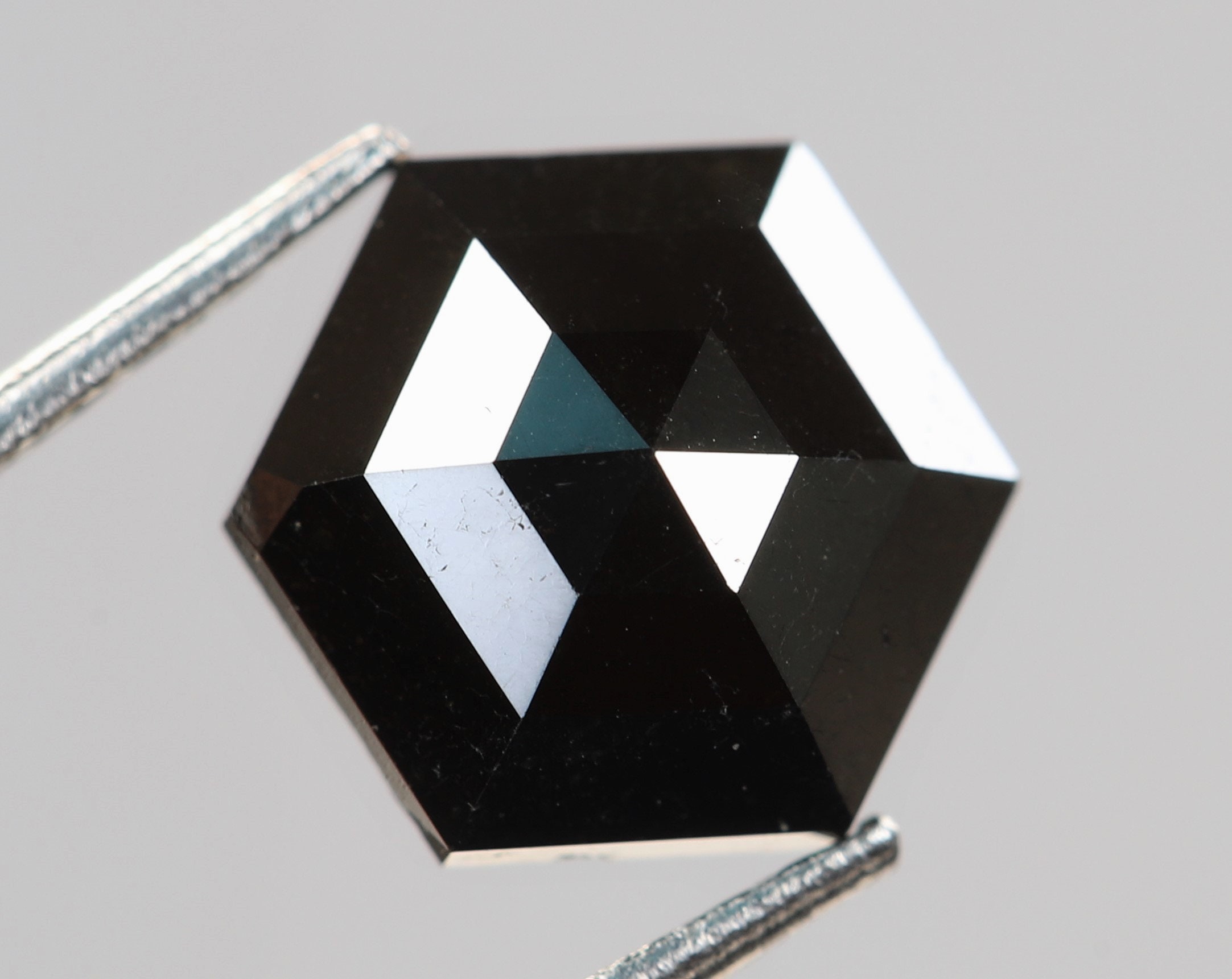 1.32 Ct 8.2 X 7.1 X 2.9 MM Loose Diamond Black Color Hexagon | Etsy