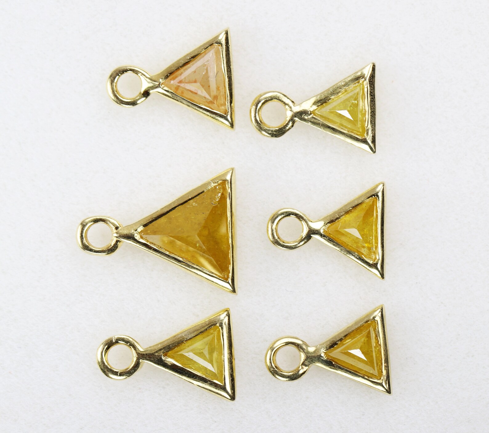 10K Yellow Gold Metal Yellow Color Antique Triangle Shape - Etsy